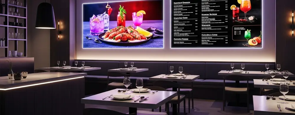 Menús digitales LED para restaurantes - TechLed
