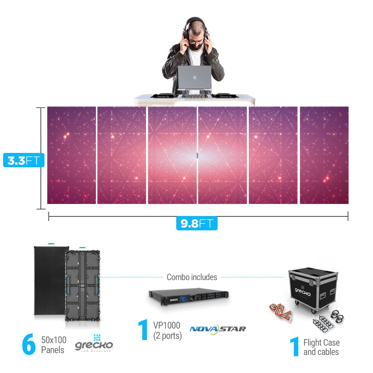 Led Video Wall NovaStar P3.91mm 9.8' x 3.3' Outdoor Turn-Key LED System ...